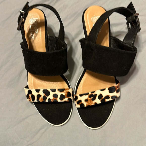 Jessica Cline | Shoes | Jessica Cline Wedge Sandals Size 8 M Leopard ...